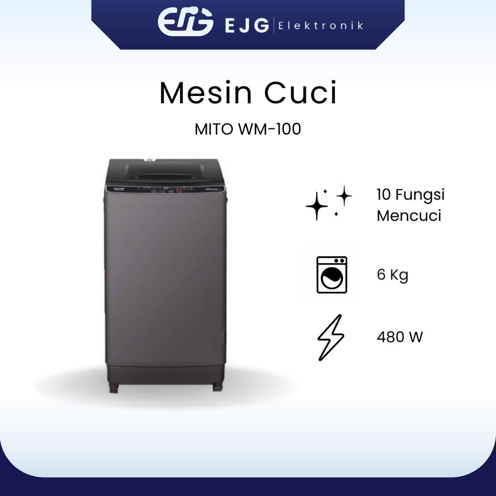 Jual MITO Mesin Cuci 1 Tabung Full Otomatis WM100 Kapasitas 6 KG Top Load WM 100 | Shopee Indonesia