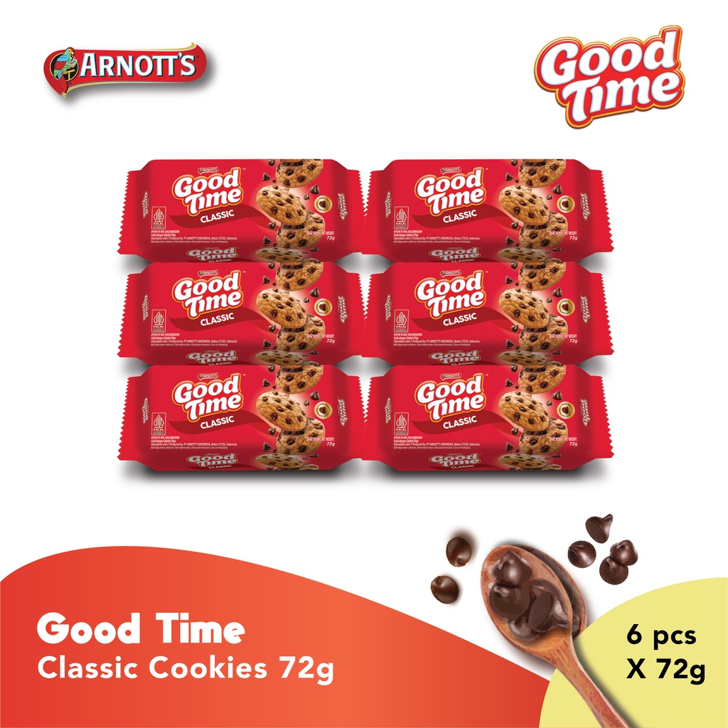 Jual Good Time Classic Chocochips Cookies 72gr 6 Pcs | Shopee Indonesia