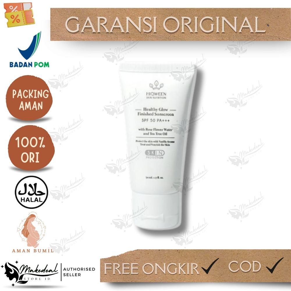 Jual Hiqween Healthy Glow Finished Sunscreen SPF 50 PA +++ Sunblock ...