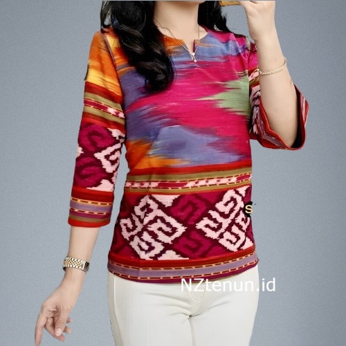 Jual Blus Tenun Wanita Modern Kekinian Terbaru - Baju Tenun Ethnic ...