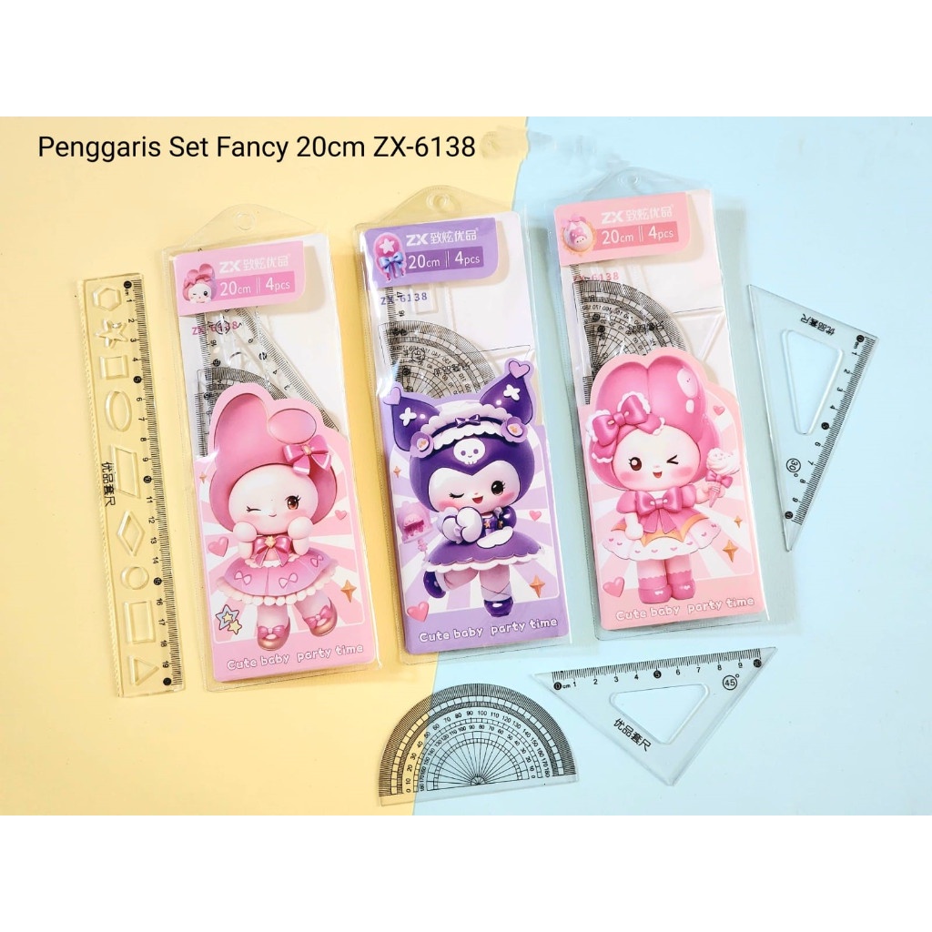 Jual Penggaris Set 4in1 Fancy (1 set) | Shopee Indonesia