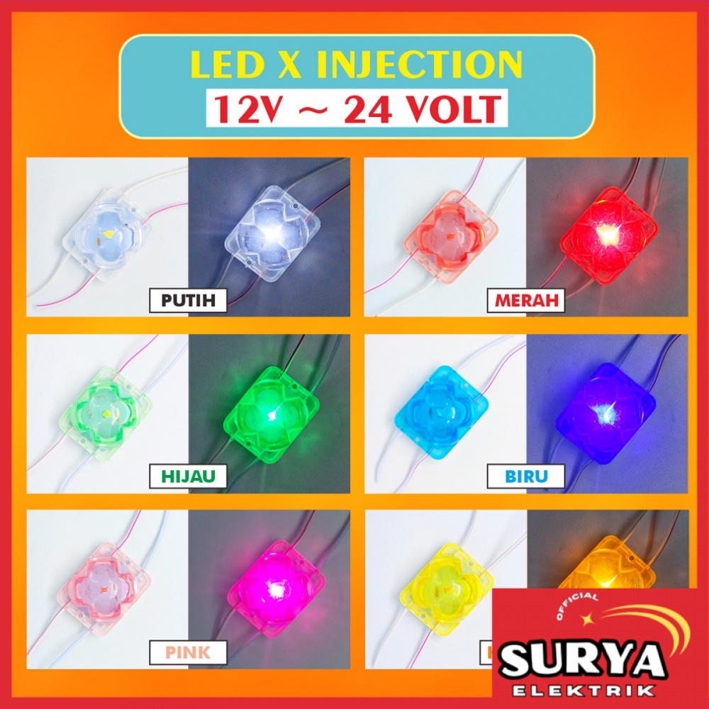 Jual LED X Injection 1 Mata CRYSTAL 12V / 24V Variasi Mobil Motor ...