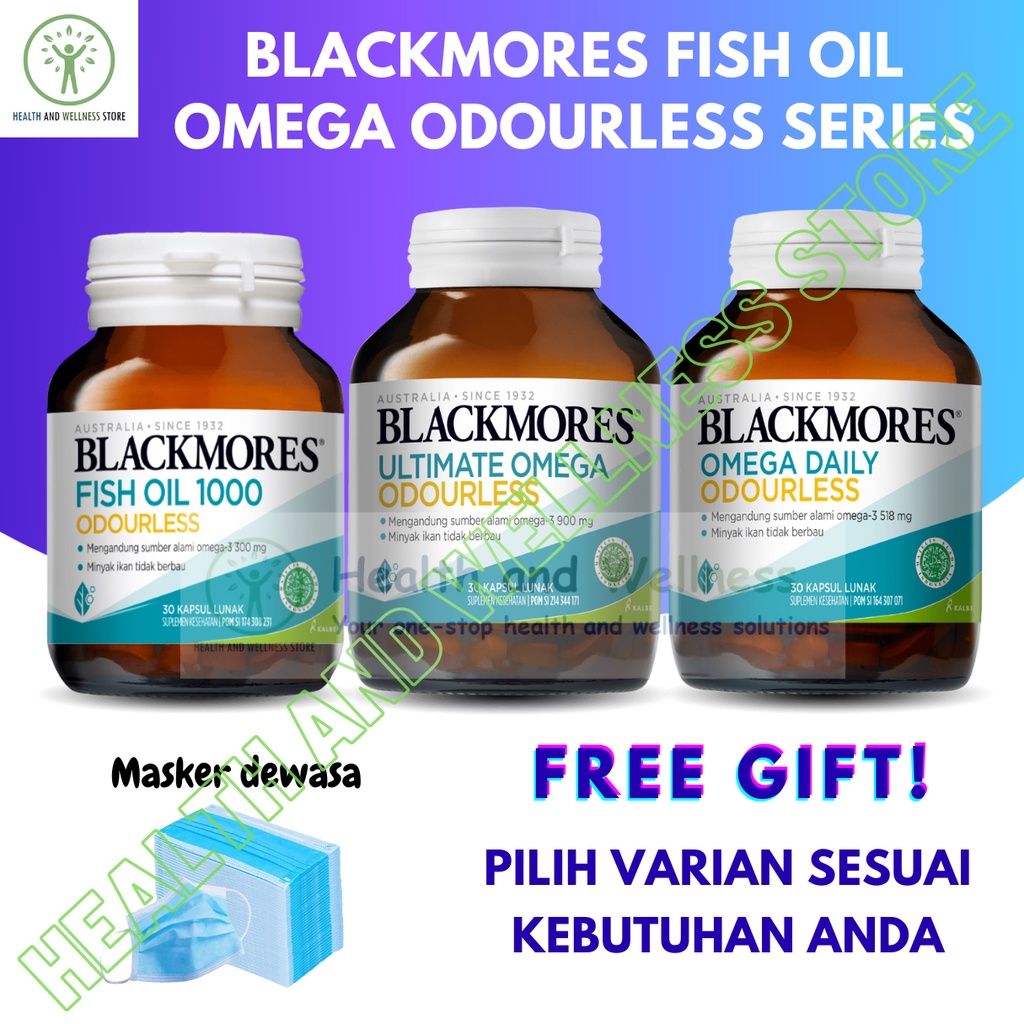 Jual Blackmores Fish Oil Omega Odourless Series Fish Oil 1000 Omega ...