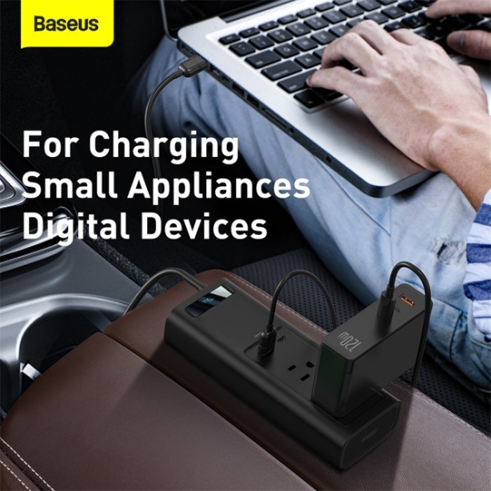 Jual CAR CHARGER BASEUS INVERTER COLOKAN LISTRIK MULTI SOCKET USB TYPE ...