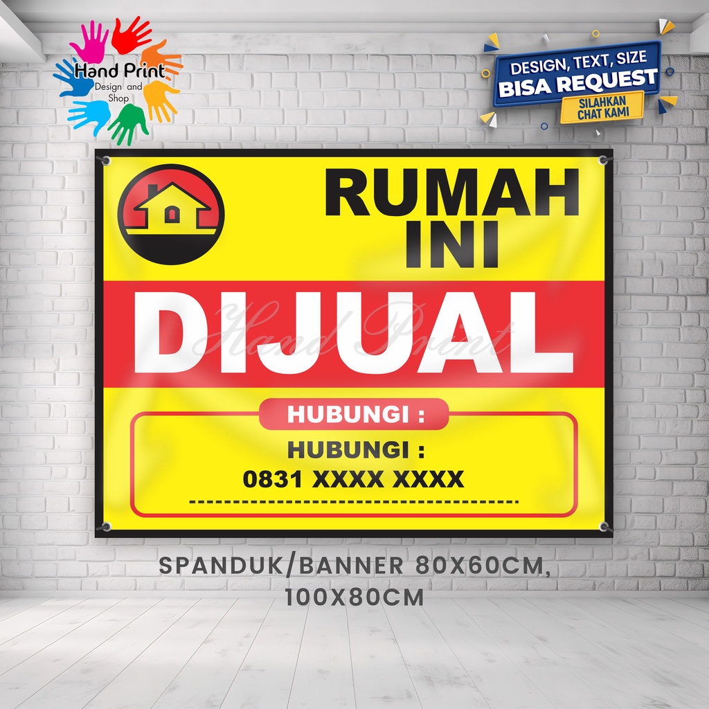 Jual Spanduk Banner MMT Plang Rumah Dijual Tanah Dijual SHM Rumah Di ...