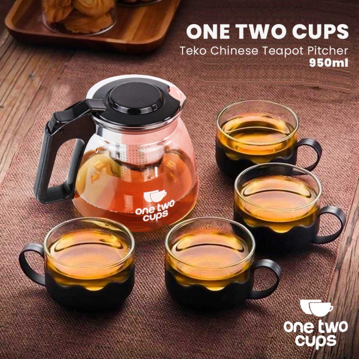 Jual 1 set teko cangkir gelas glass mug Chinese tea pot kettle ketel ...