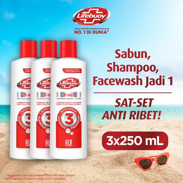 Jual LIFEBUOY Sabun Mandi Cair Body Wash + Shampoo + Face Wash 3in1 ...
