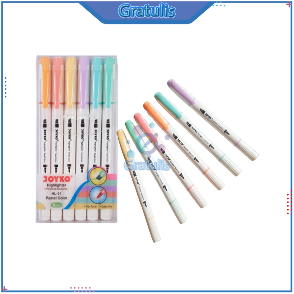 Jual PENANDA WARNA PASTEL JOYKO [6 WARNA / HL-54] / HIGHLIGHTER JOYKO ...