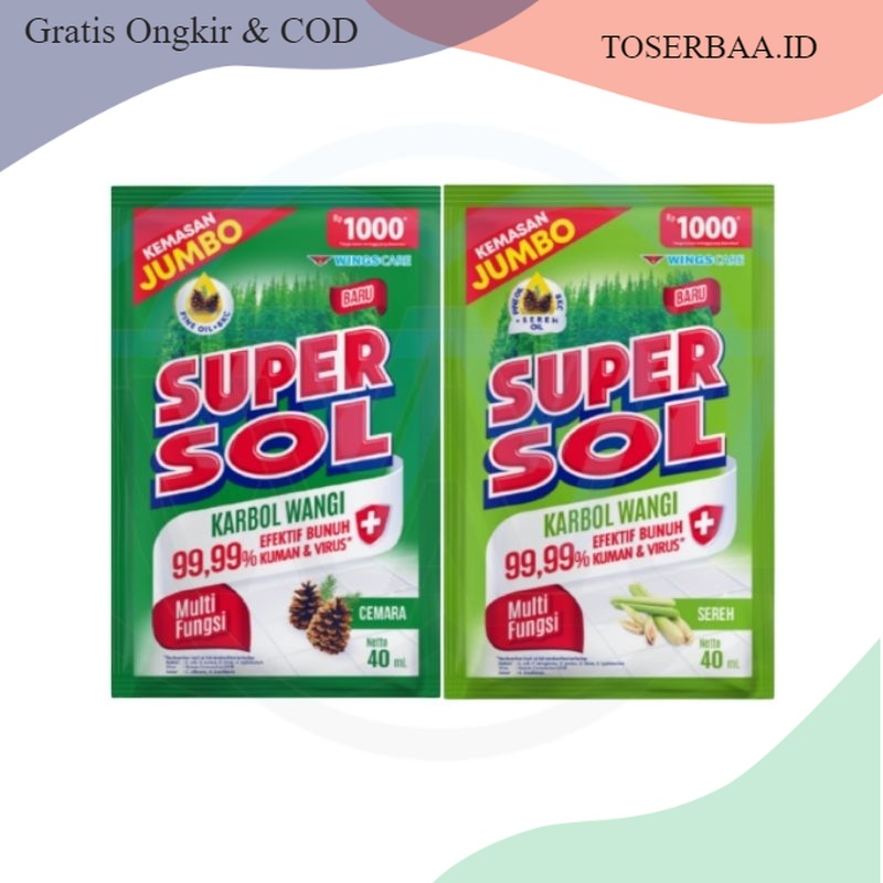 Jual Supersol Karbol 40ml × 6 Sachet Murah / Supersol Lantai | Shopee ...