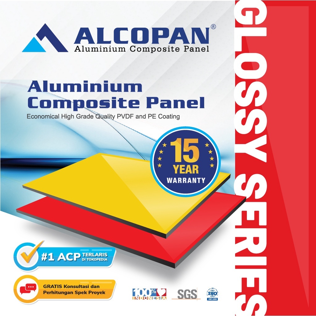 Jual ACP Alcopan Glossy Series PE 3mm x1220x2440 Alumunium Composite ...