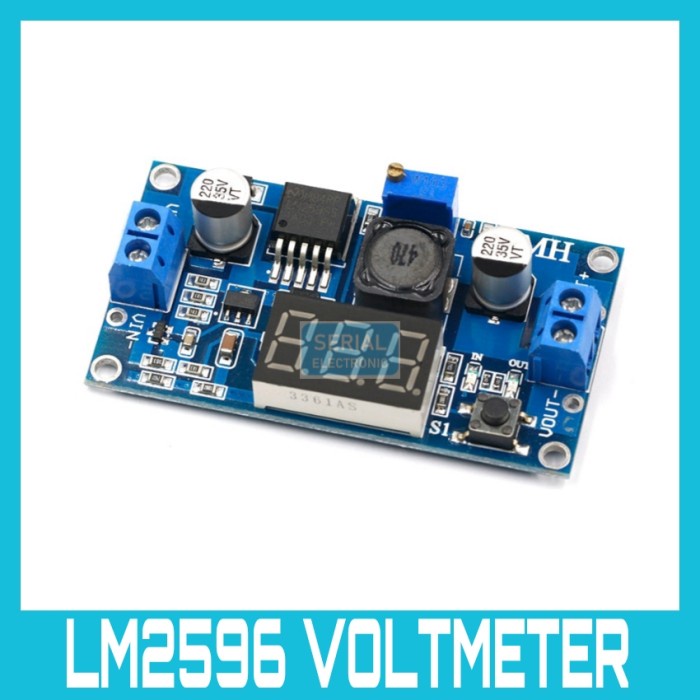 Jual LM2596 WITH VOLTMETER DISPLAY ADJUSTABLE VOLT DC STEP DOWN BUCK ...