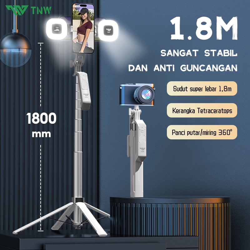 Jual Tnw S30 Tongsis Tripod Bluetooth 1 8m Fill Light Tongsis Tripod