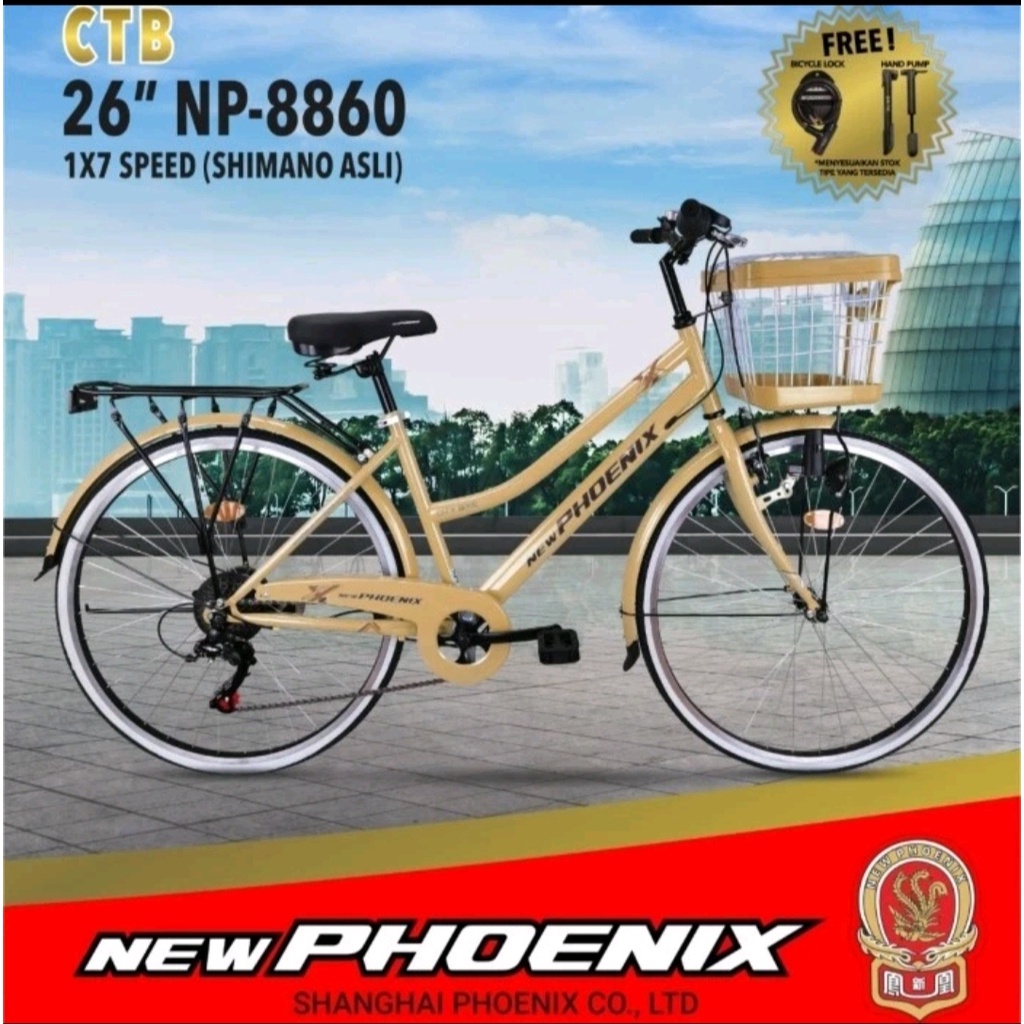 Jual Sepeda Keranjang Dewasa Phoenix NP-8860 & NP-8860 AT Ukuran 26 ...