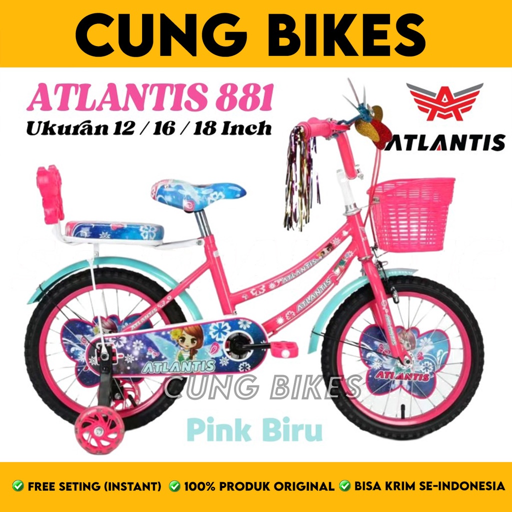 Jual Sepeda Anak Perempuan mini ATLANTIS 881 princes Ukuran 12 16 18 ...