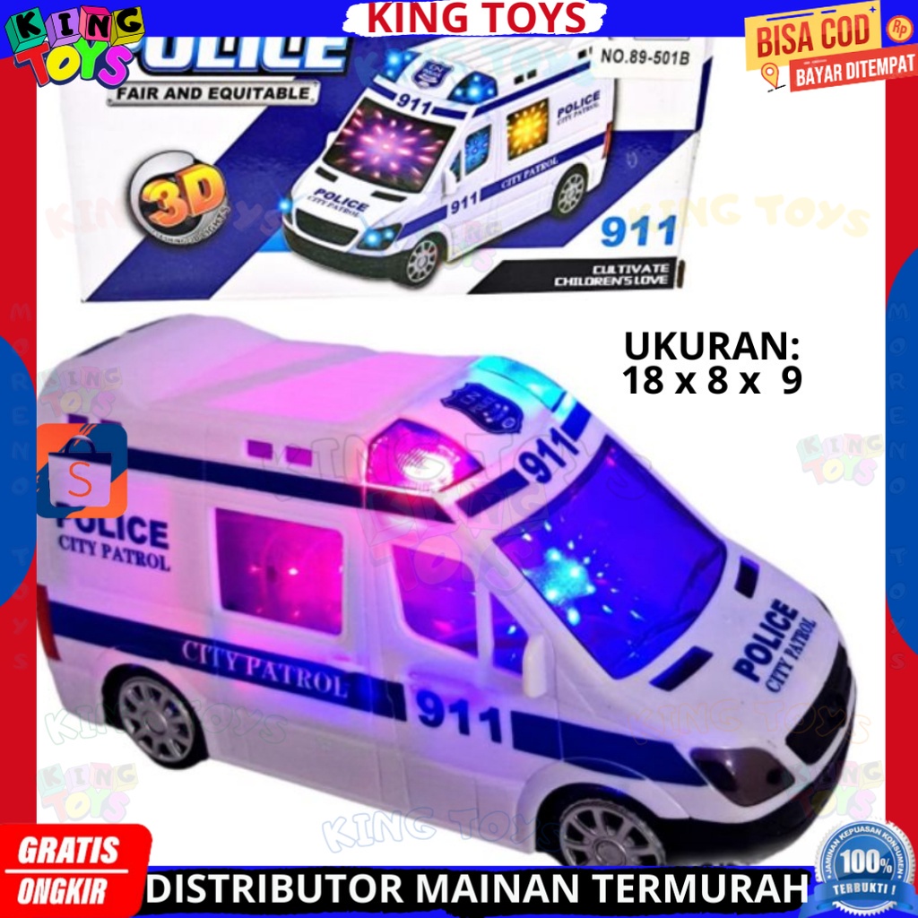 Jual Mobilan Polisi Ambulans Ambulance Lampu Nyala Mobil Mobilan ...