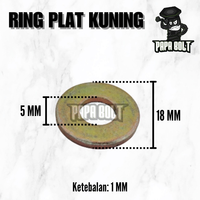 Jual Ring Plat M5 / WP 5x18mm / Washer Plate KUNING | Shopee Indonesia