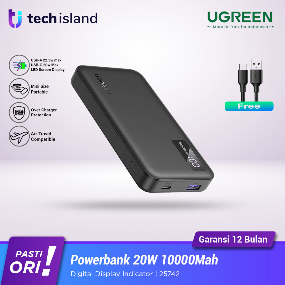 Jual Ugreen Powerbank PB 20W 22.5W 10000Mah 20000Mah USB-C + USB-A Digital Display PD Ultra Slim ...