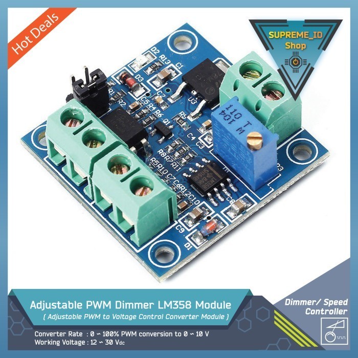 Jual LM358 Adjustable PWM Signal to Voltage Control Module | 0~100% / 0~10V | Shopee Indonesia