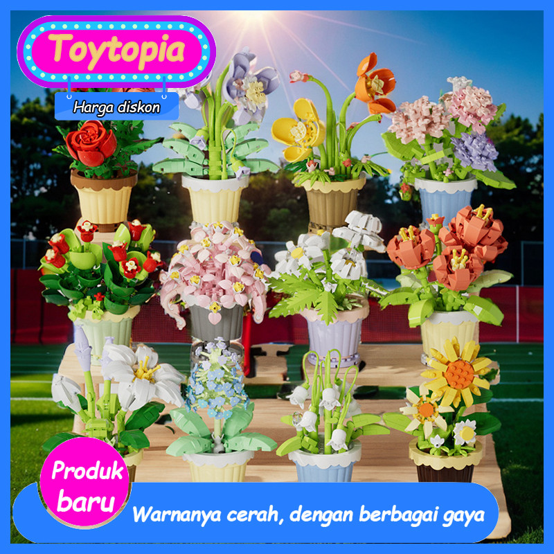 Jual TOYTOPIA Pot Bunga Nano Block Balok Bunga Buku Rakitan Bangunan ...