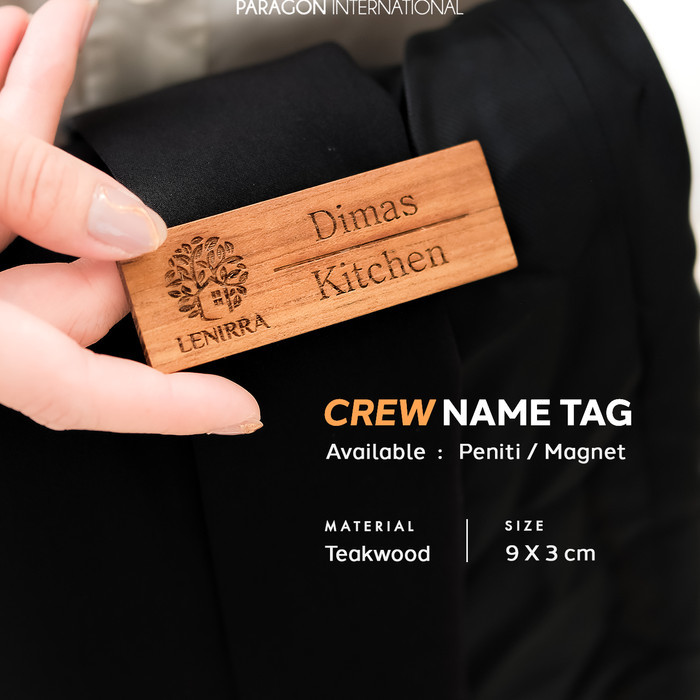 Jual Koleksi Terbaru- Name/Pin Tag Kayu Custom Grafir Nama & Logo |Pin ...