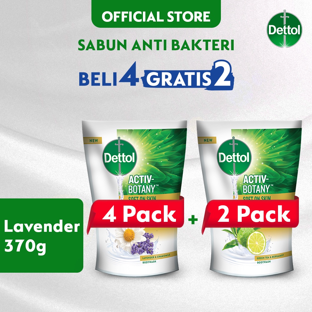 Jual [buy 4 Get 2] Dettol Sabun Mandi Cair Activ Botany Lavender And