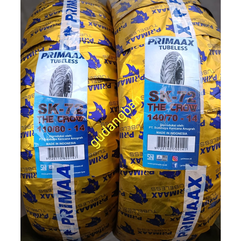 Jual (TIPE CEK VARIAN ) PAKET 2 BAN AEROX - PRIMAAX 110 80 14 & 140 70 ...