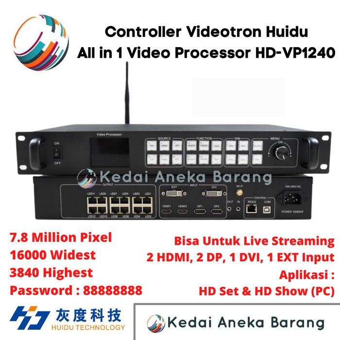 Jual LED Video Processor Controller Videotron Huidu HD-VP1240A Sending Card AR27 | Shopee Indonesia