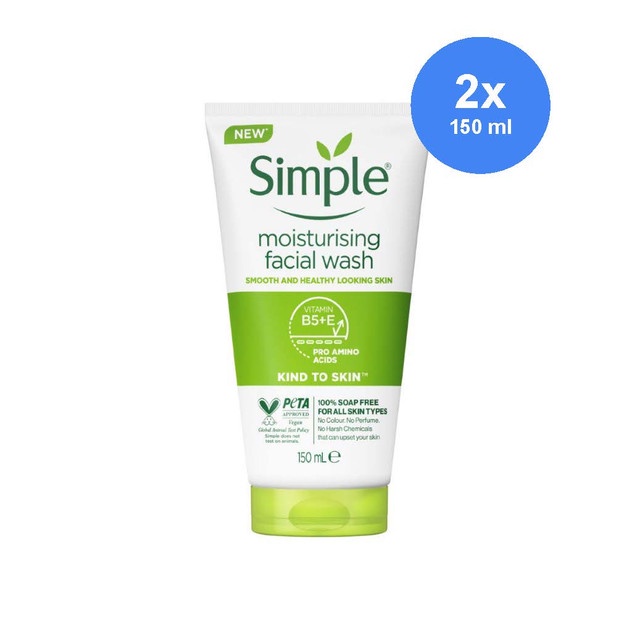 Jual Simple Facial Wash Moisturising 150 ml x 2 | Shopee Indonesia