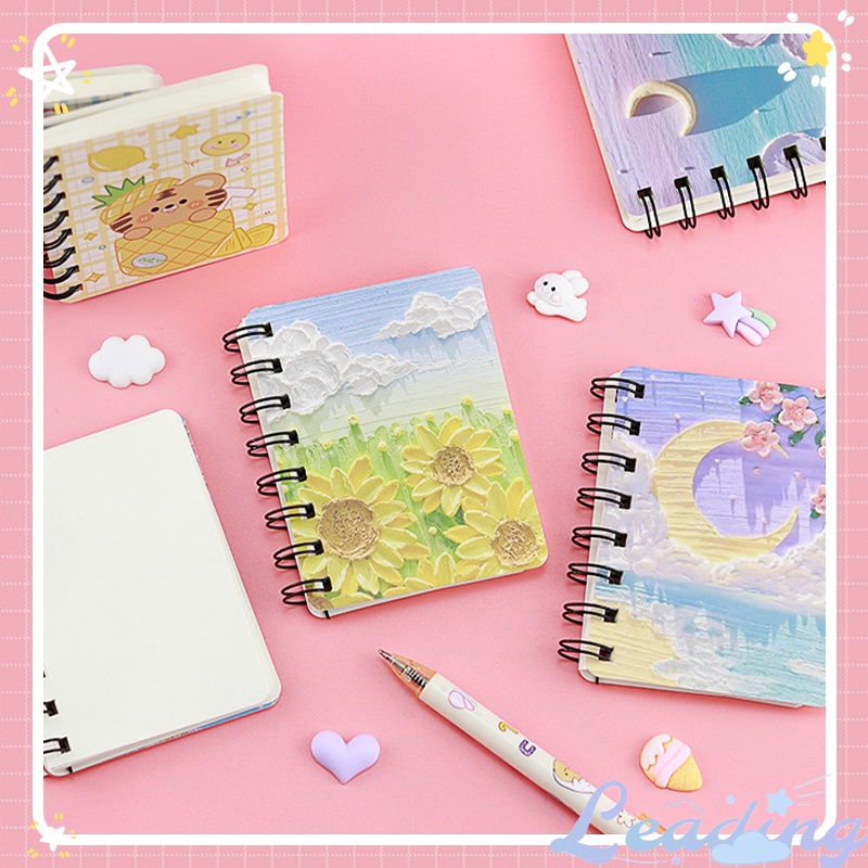 Jual Notebook Kartun Coil Lukisan Minyak Hewan Notebook Mini Siswa Alat ...