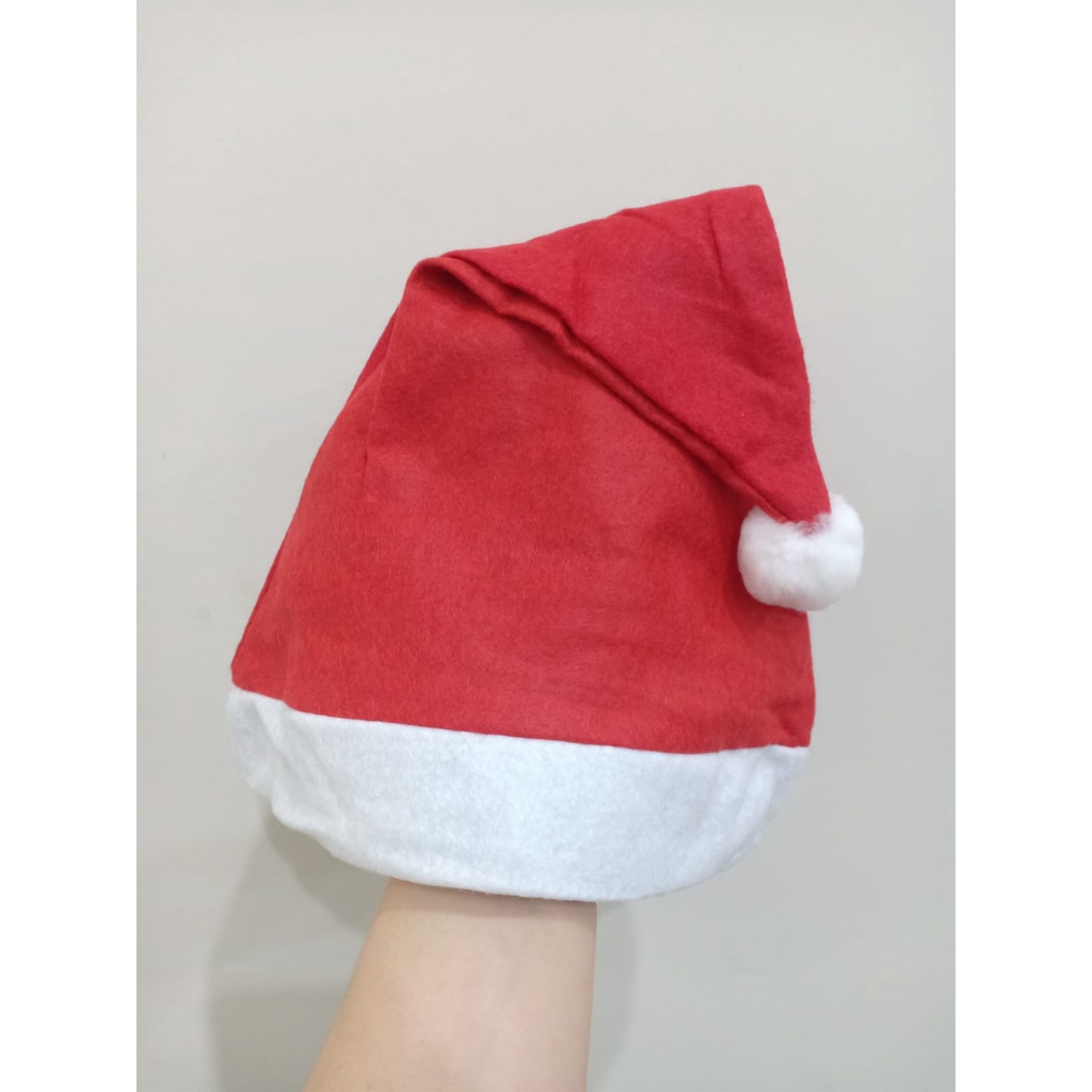 Jual TOPI NATAL POLOS ALL SIZE / TOPI SANTA CLAUS / MERRY CHRISTMAS HAT ...