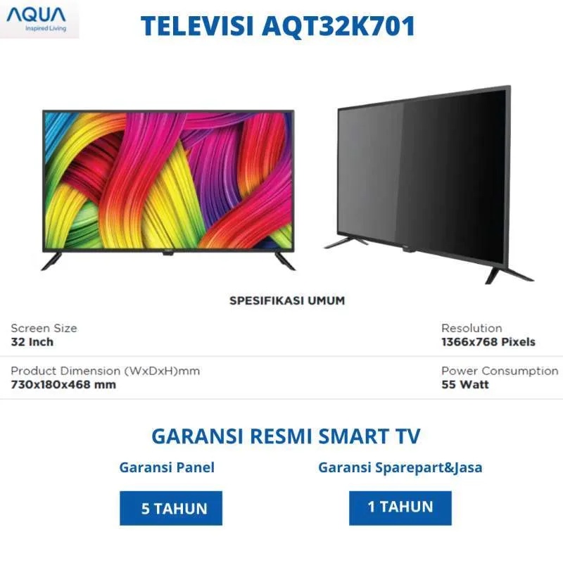 Jual AQUA Android TV 32 Inch AQT-32K701-A FHD LED Garansi Resmi ...