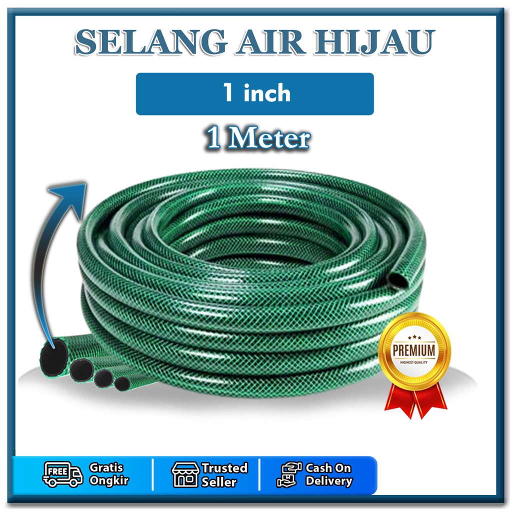 Jual SELANG AIR 1 INCH PERMETER BENANG HIJAU ANTI LUMUT SELANG TAMAN KEBUN TEBAL COD | Shopee ...