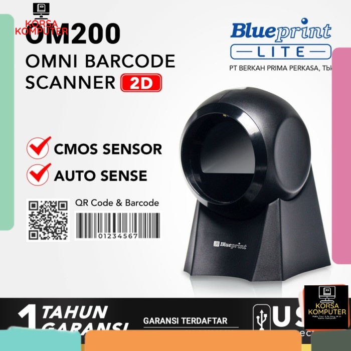 Jual Alat Scanner Barcode BLUEPRINT SCANNER BARCODE 2D OM200 Auto Scan ...