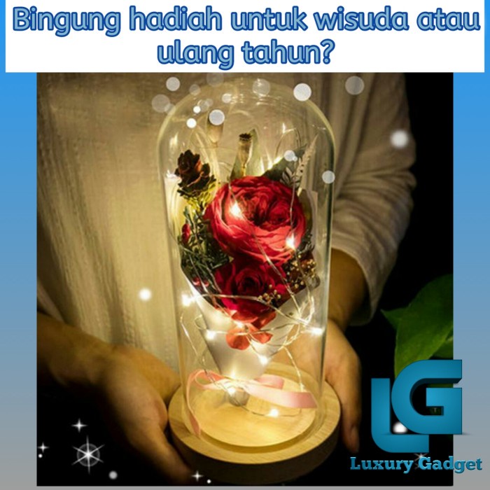 Jual KADO BUNGA UTK WISUDA MAWAR BEAUTY AND THE BEAST - LAMPU BUNGA ...