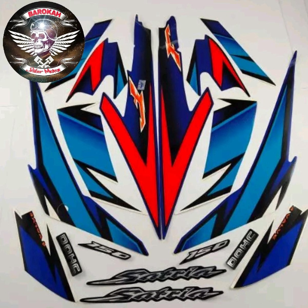 Jual AJS Striping stiker motor suzuki satria fu f 150 2007 biru putih ...