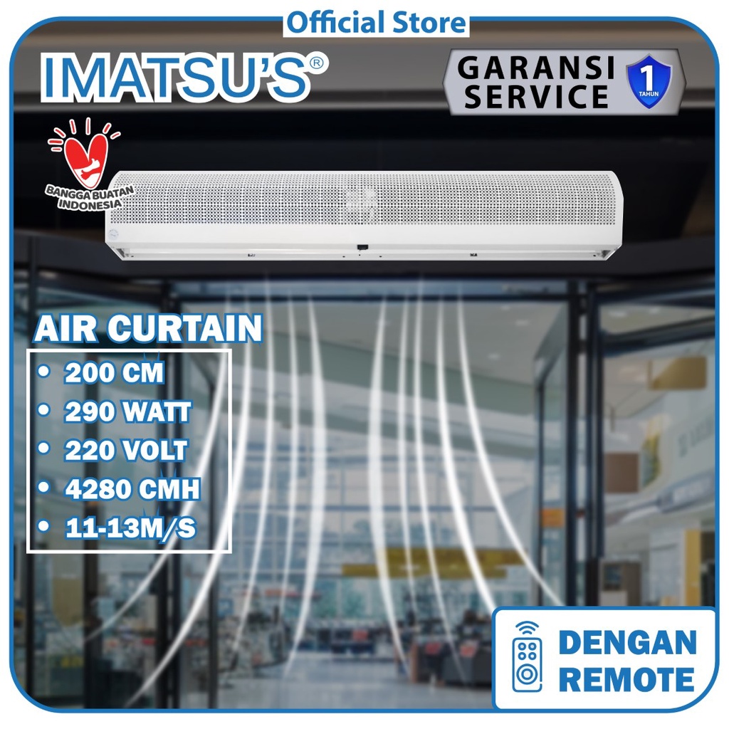 Jual Air Curtain Imatsu AC-FM-3520-CY 2 Meter Air Door Tirai Udara ...