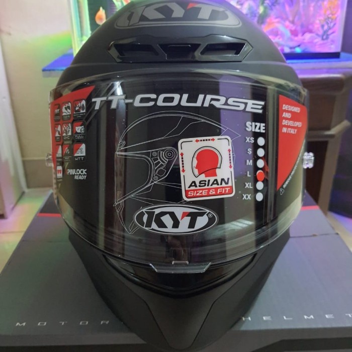 Jual KYT TT Course Plain Matte Black/Helm KYT/TT Course Black Doff ...