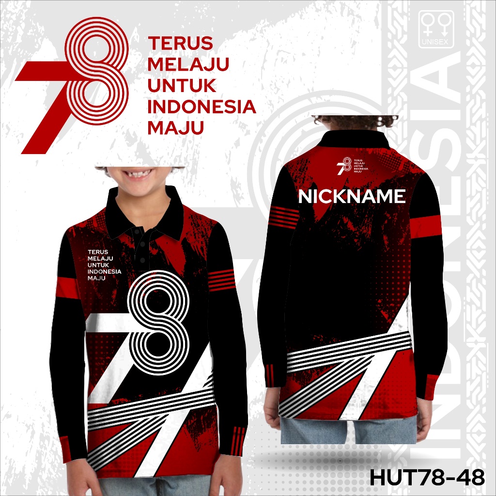 Jual Kaos polo hut kemerdekaan ri ke 78 2023 anak baju kerah dirgahayu indonesia merdeka 17an ...