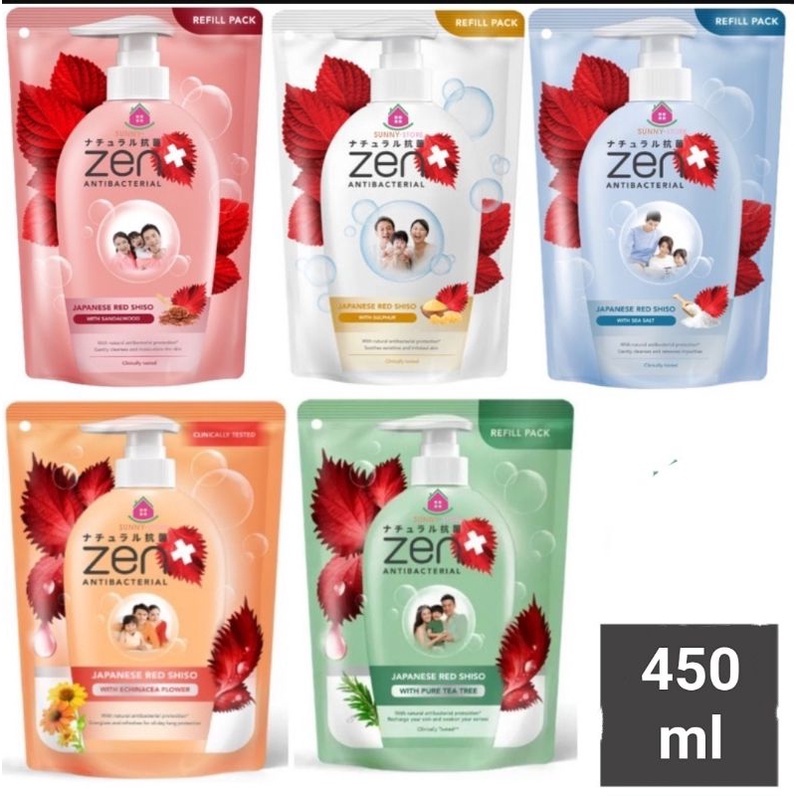 Jual Zen Antibacterial Body Wash 400ml Refil Sabun Mandi Refil (Healthy ...