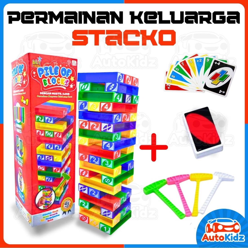 Jual Mainan Anak Tower Stacko Balok Susun Menara Permainan Seru ...