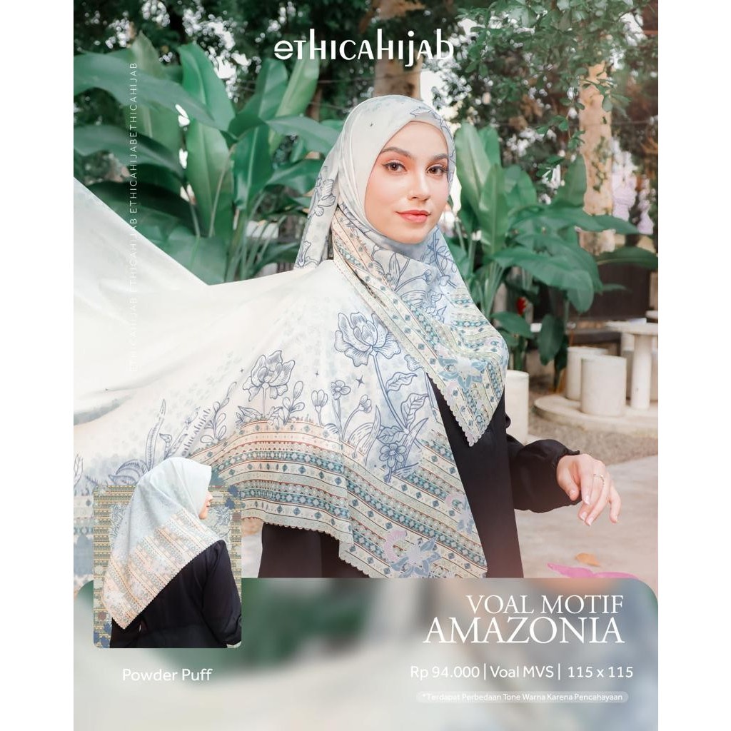 Jual ETHICA HIJAB VOAL MOTIF AMAZONIA SPICY PUMPKIN POWDER PUFF QUIET ...