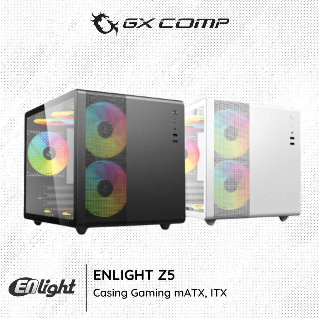 Jual Casing Enlight Z5 - microATX Gaming Case Enlight Z5 | Free 3 Fan ...