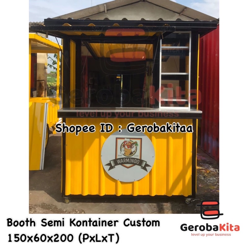 Jual booth semi container custom kaca etalase/ gerobak jualan dengan ...