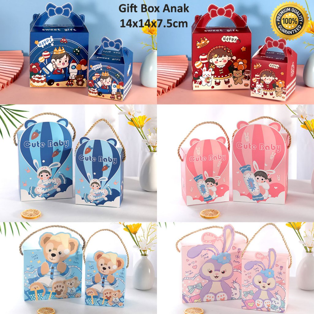 Jual Gift Box Ulang Tahun Anak Kecil TK Paper Bag Kotak Kado Ultah ...