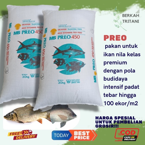 Jual MS PREO 450 (10 kg) Pakan Ikan Pelet Ikan Air Tawar Bandeng ...