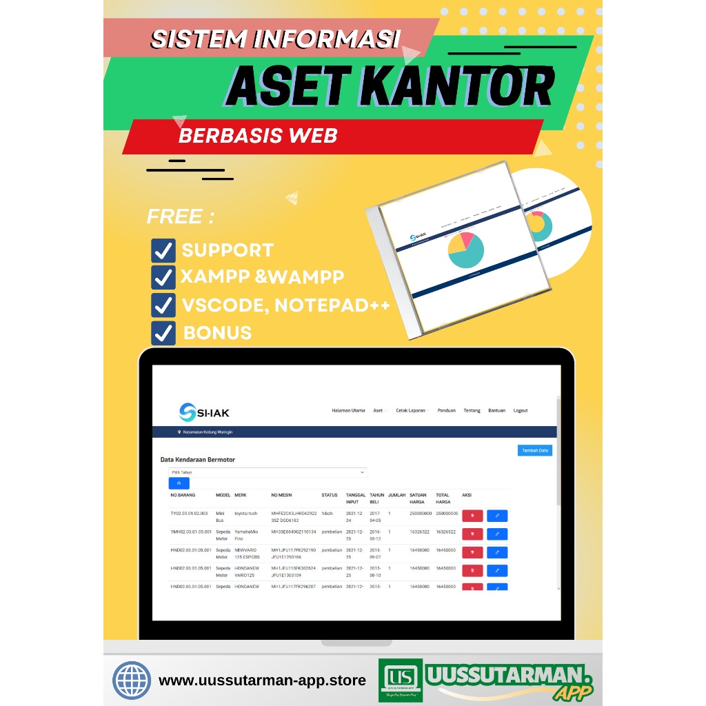 Jual Sistem Informasi Aset Kantor Berbasis Web (PHP) | Shopee Indonesia
