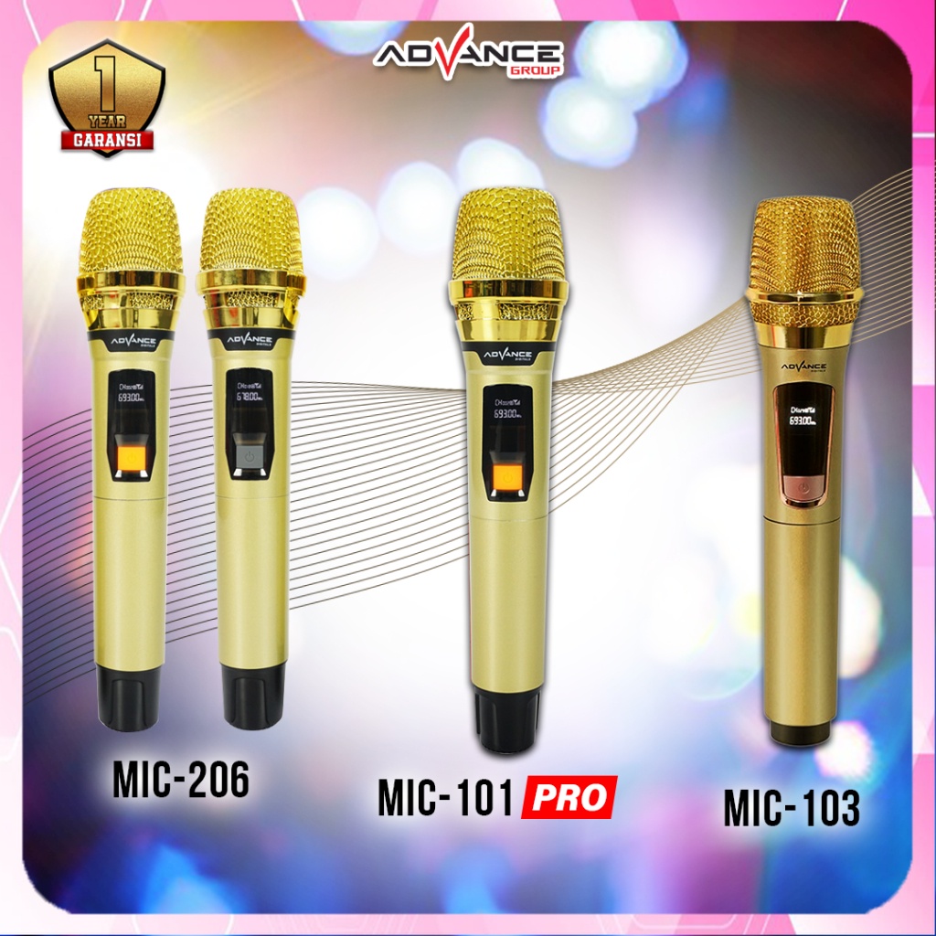Jual Advance MIC-206 Mic Wireless Murah 2 Mic Mix Karaoke Suara Jernih ...