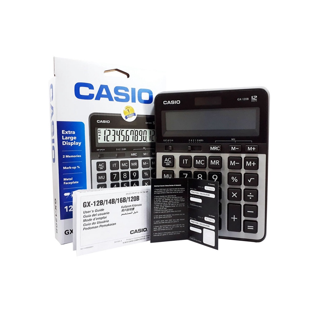 Jual Calculator Kalkulator CASIO GX-120B GX 120 B Desktop Original 12 Digit | Shopee Indonesia