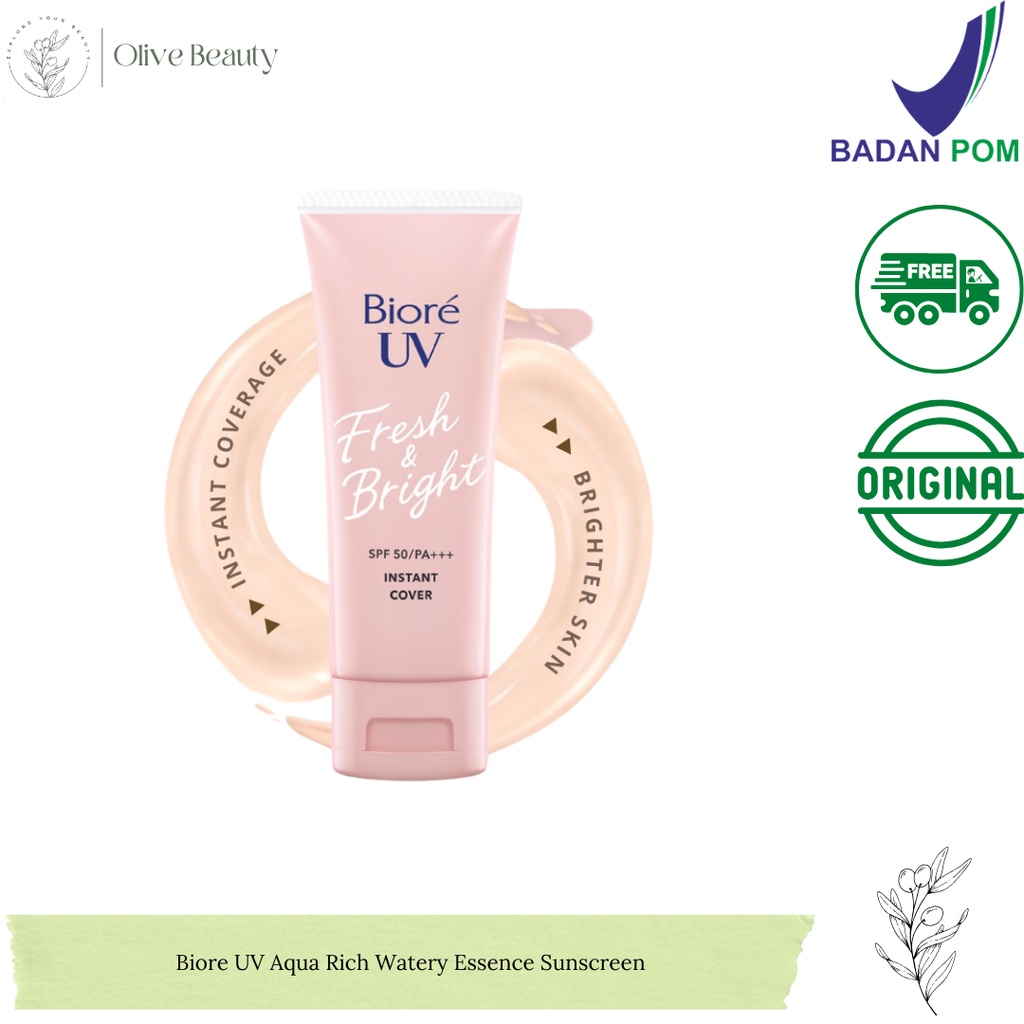 Jual Biore UV Fresh & Bright Instant Cover Sunscreen SPF 50+ PA+++ | Shopee Indonesia