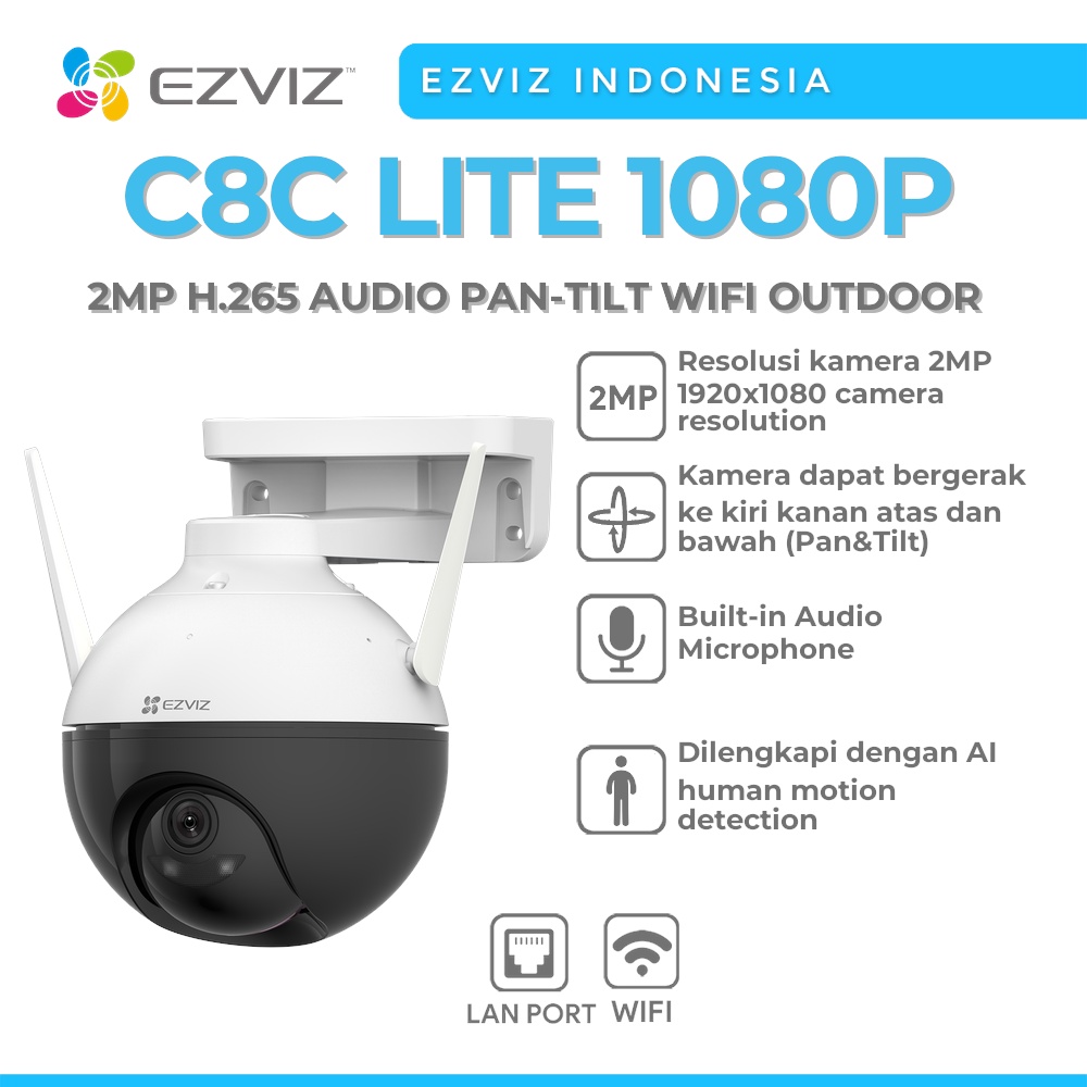 Jual EZVIZ C8C LITE 1080P 2MP H.265 AUDIO PAN-TILT WIFI OUTDOOR CAMERA ...